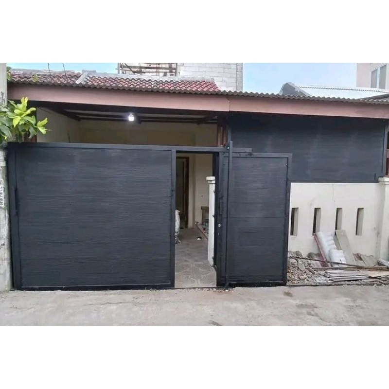 Jual pagar motif kayu GRC hitam model terbaru | Shopee Indonesia