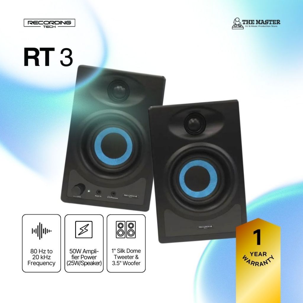 Jual Recording Tech RT 3 | RT3 Powered Studio Monitor Speaker | Shopee Indonesia