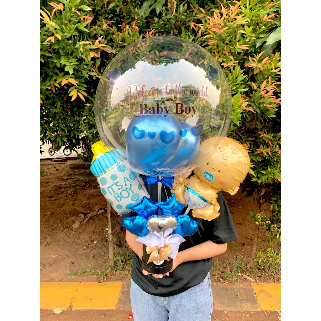 Jual Buket Balon MEDIUM + PITA + BALON FOIL + SNACK + COKELAT / Bunga ...