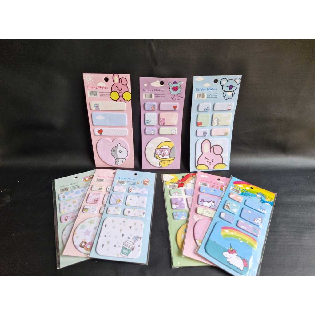 Jual Stick Note Fancy BT21, ICE CREAM & UNICORN/ Sticky notes ...