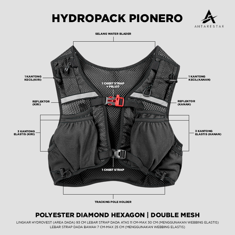 Jual Hydropack Vest Trail Running Pionero Outdoor Hydropack Ultralight ...