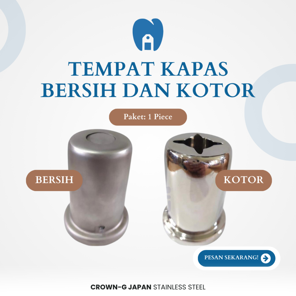 Jual Dental Tempat Kapas Kotor - Tempat Kapas Bersih Stainless Steel ...