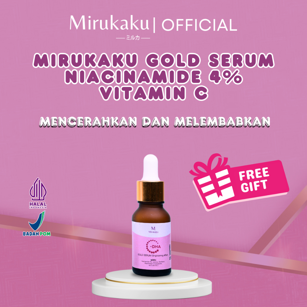 Jual Mirukaku Gold Serum Vitamin C Mencerahkan Wajah Kusam Serta ...