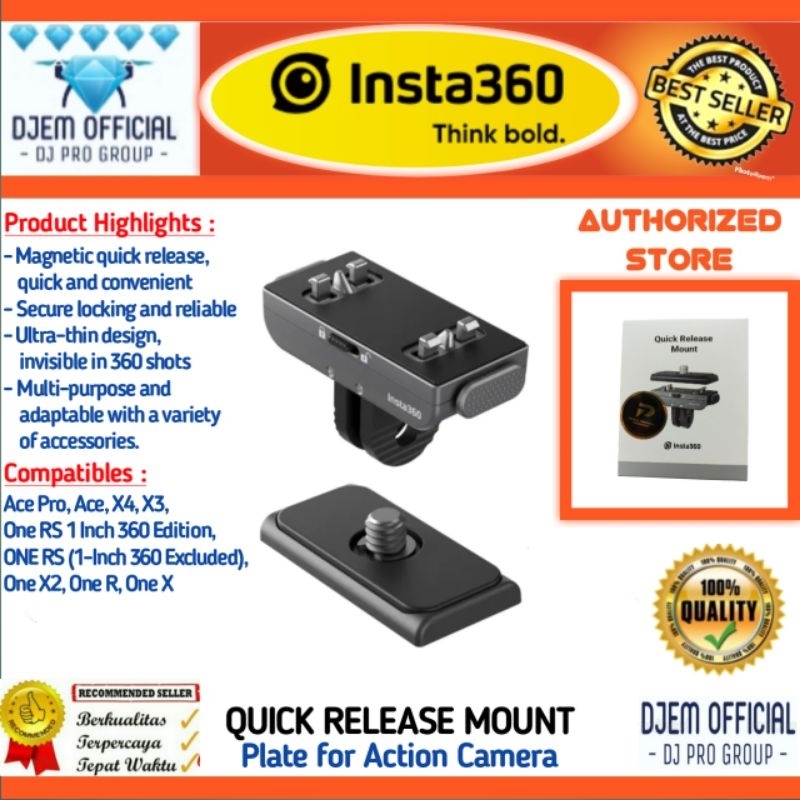 Jual INSTA360 Quick Release Mount Insta 360 Magnetic Plate Ultra ...