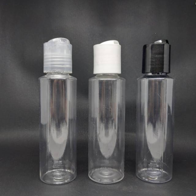 Jual Botol Presstop 100ml Bening / RF 100ml Bening Presstop Putih Hitam ...