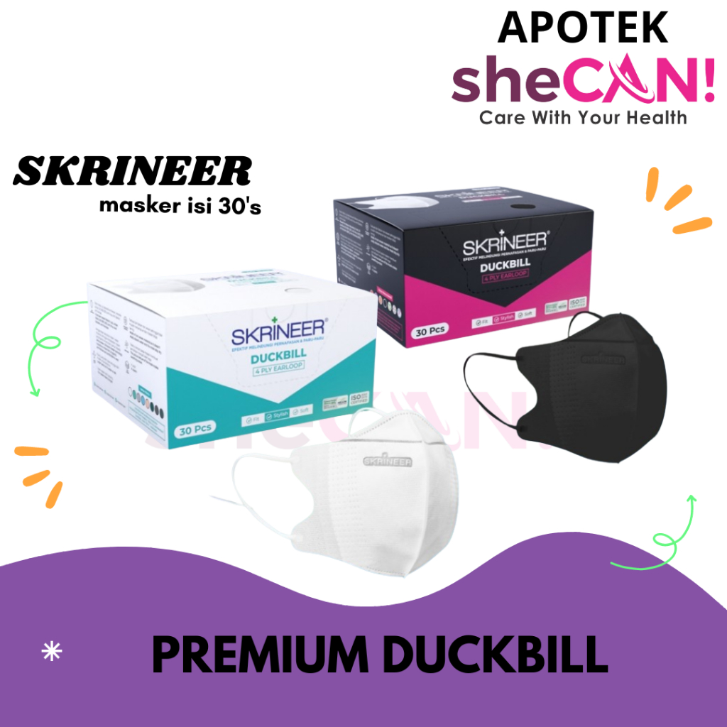 Jual Skrineer Masker Duckbill 4ply Earloop Box isi 30pcs | Shopee Indonesia