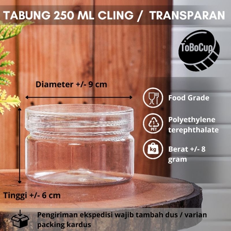Jual ISI 24 PCS Toples Tabung 250ML - 300ML Tutup TRANSPARAN/ TOPLES ...