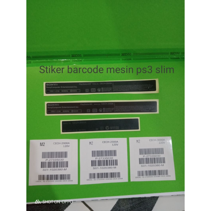Jual BARCODE MESIN PS3 SLIM SERI 20/25/30/STICKER BARCODE MESIN PS3 ...