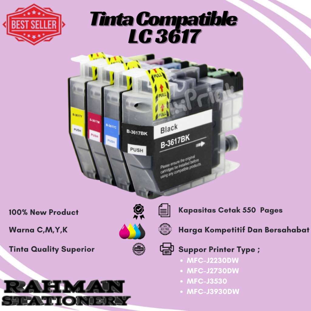 Jual Cartridge Tinta Compatible Brother LC3617 LC 3617 Printer MFC ...