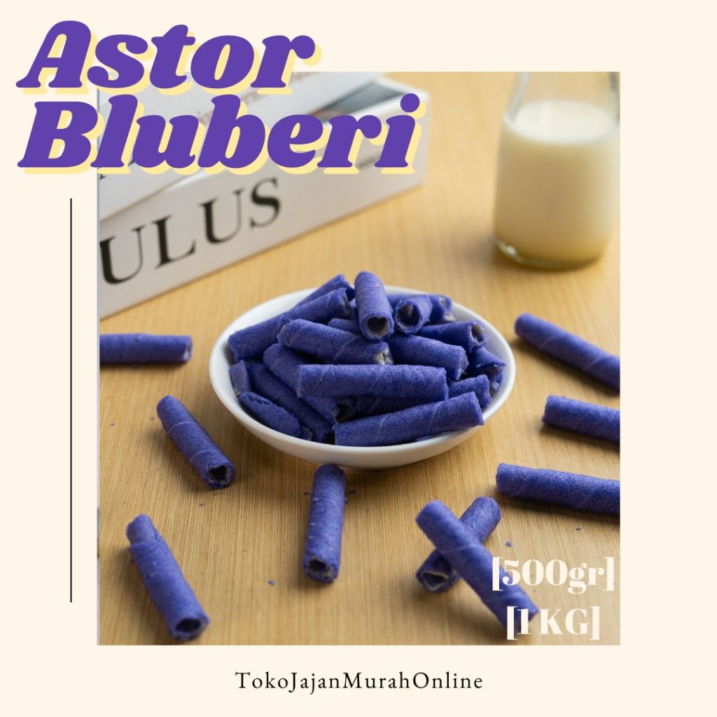 Jual Camilan Snack Astor Twister Wafer Roll Manis Rasa Blueberry ...