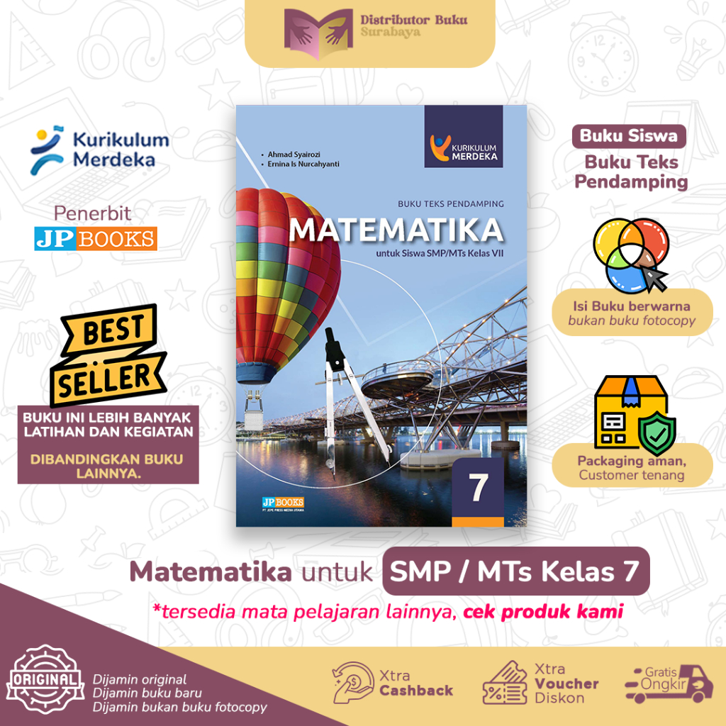 Jual Buku Teks Pendamping Siswa Matematika Smp Kelas 7 - Kurikulum Merdeka - Penerbit JP Books ...