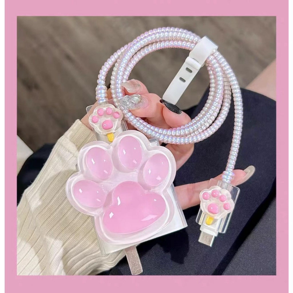Jual Pelindung Kabel Charger Cat's Paw iPhone Full Set 5 in 1 Case ...