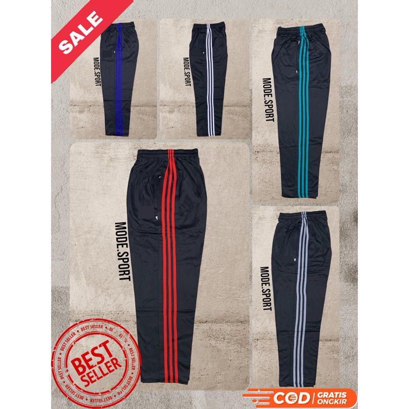Jual Celana traning olahraga putih Lis merah panjang | celana training ...