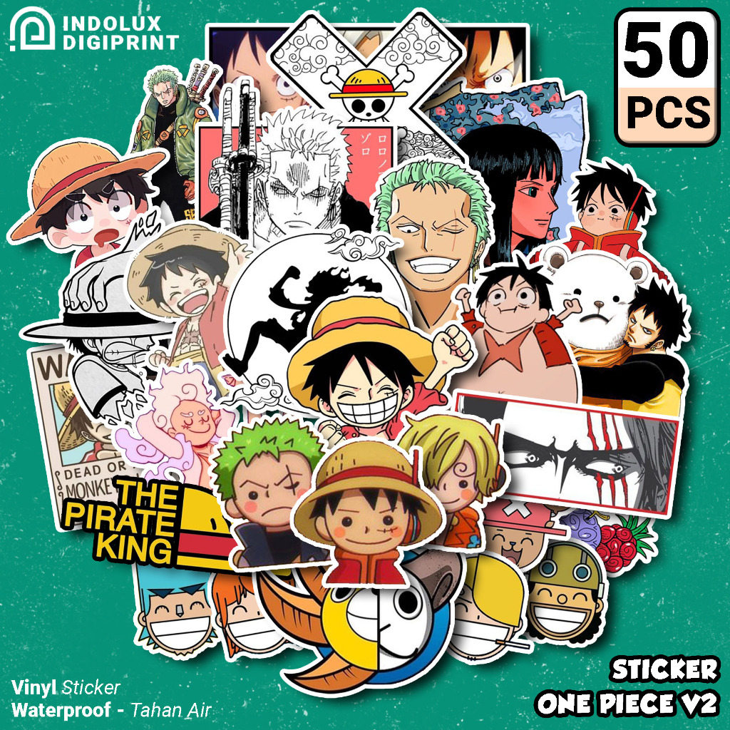 Jual Sticker One Piece 50 PCS Anime Pack Set Aesthetic Tahan Air ...