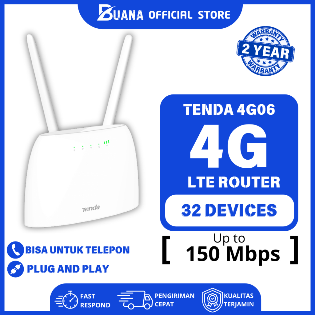 Jual ROUTER Internet 4G Bisa Telepon Tenda 4G06 3G/4G N300 RJ11 Wi-Fi 4G VoLTE Router | Shopee ...