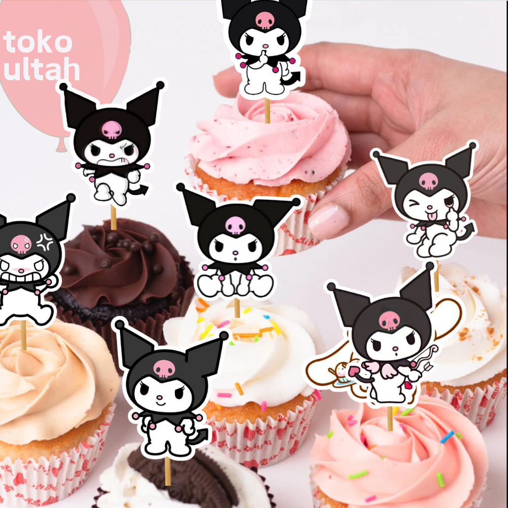 Jual Topper Cupcake Kuromi Isi 10pcs untuk Hiasan Kue Ulang Tahun ...