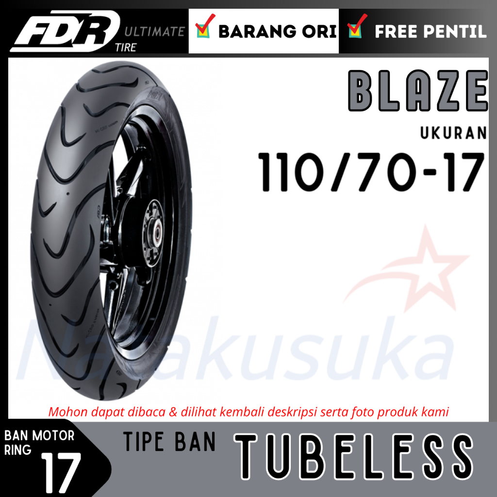 Jual FDR Blaze 110/70 - 17 Tubeless (TL) | Shopee Indonesia