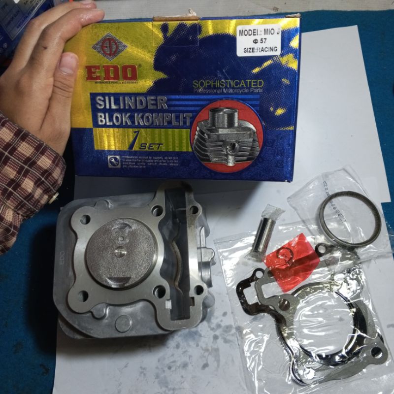 Jual CYLINDER BLOCK SILINDER BLOK MIO J BORE UP ISI PISTON 57MM EDO ...