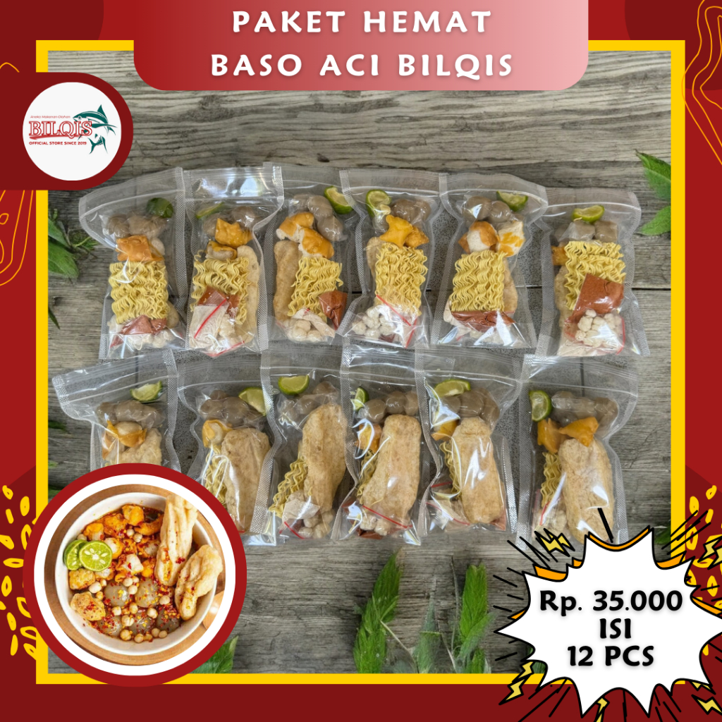Jual Paket Hemat Baso Aci Instan 12pcs / Bakso Aci Boci Instan Homemade ...