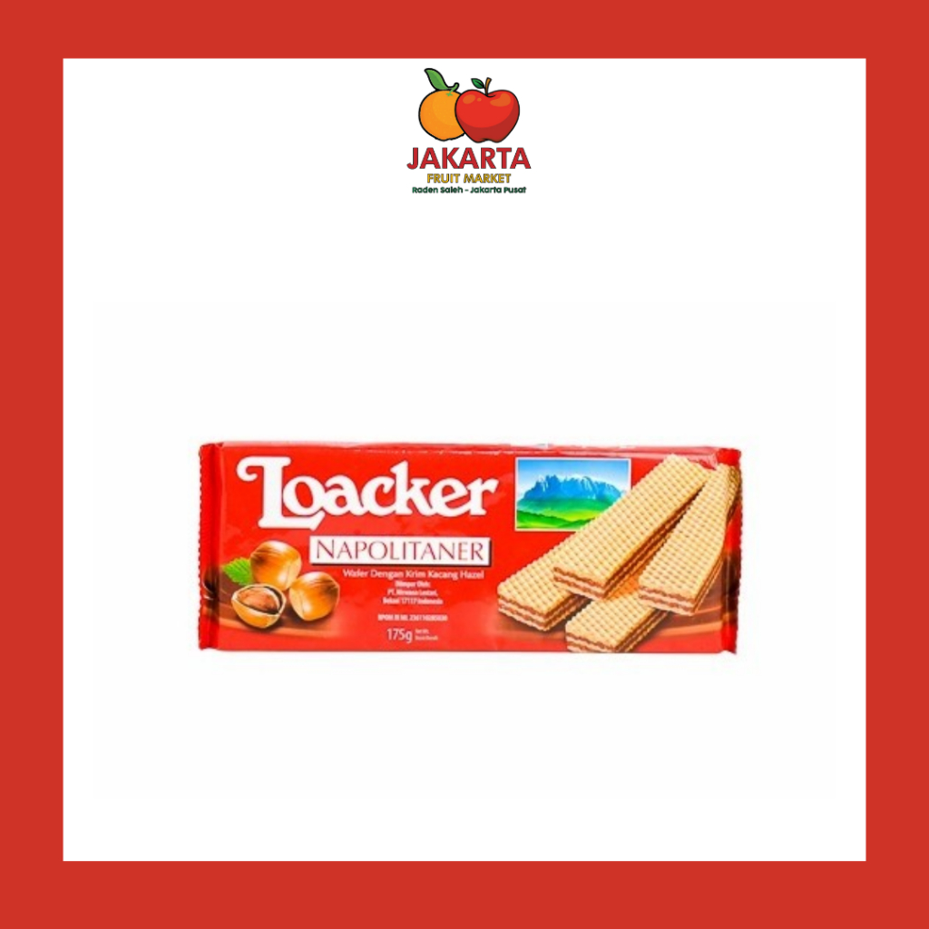 Jual LOACKER BISKUIT NAPOLITANER / WAFER KRIM KACANG HAZELNUT 175 GR ...