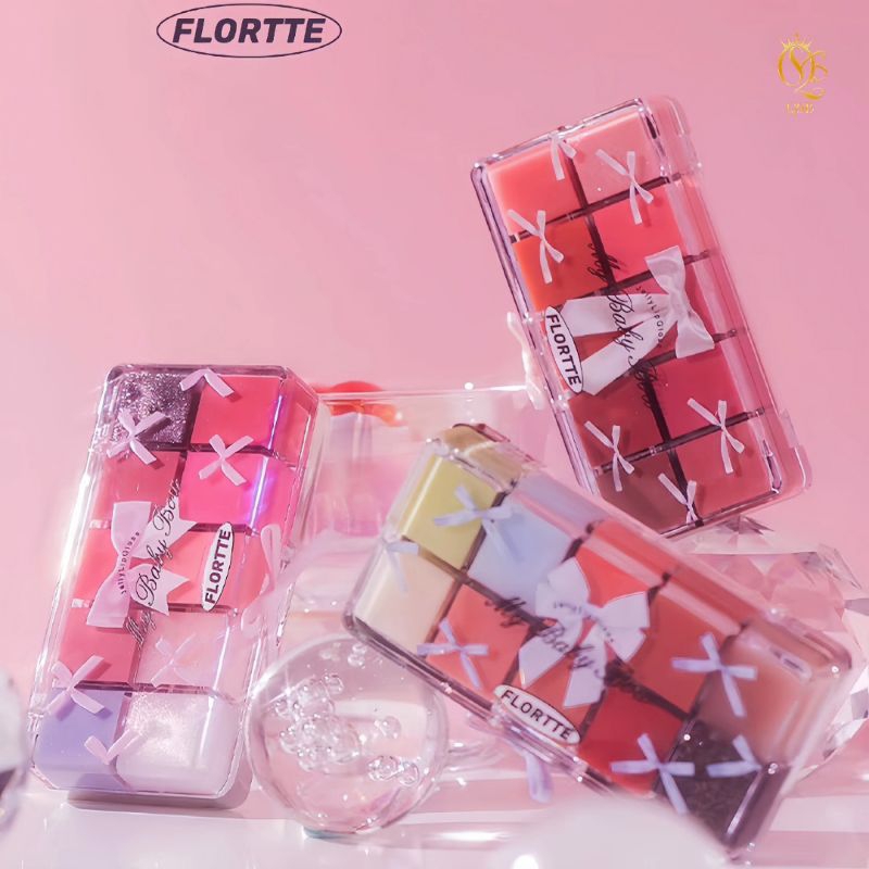 Jual QSB [READY] FLORTTE Blooming Jelly Lip Gloss Pallete My Baby Bow ...