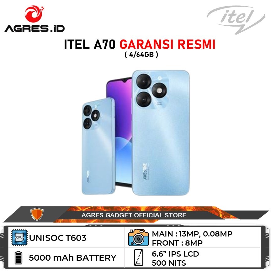 Jual Itel A70 4+64GB - 13MP Super HDR Camera - Big Screen with Dynamic ...