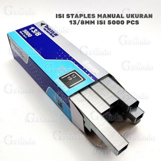 Jual ISI STAPLES MANUAL UKURAN 13/8MM ISI 5000 PCS S8410 ISI STAPLER ...