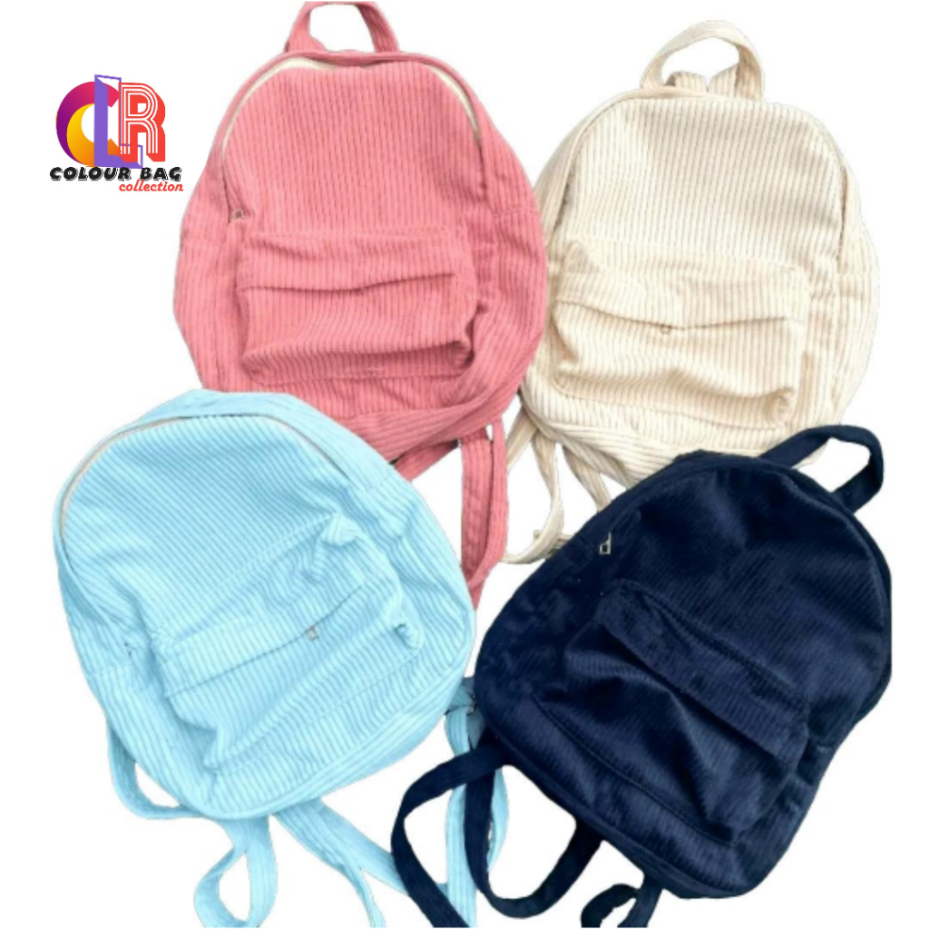 Jual CLR Tas Ransel Wanita Bahan Corduroy Multifungsi Terbaru ...