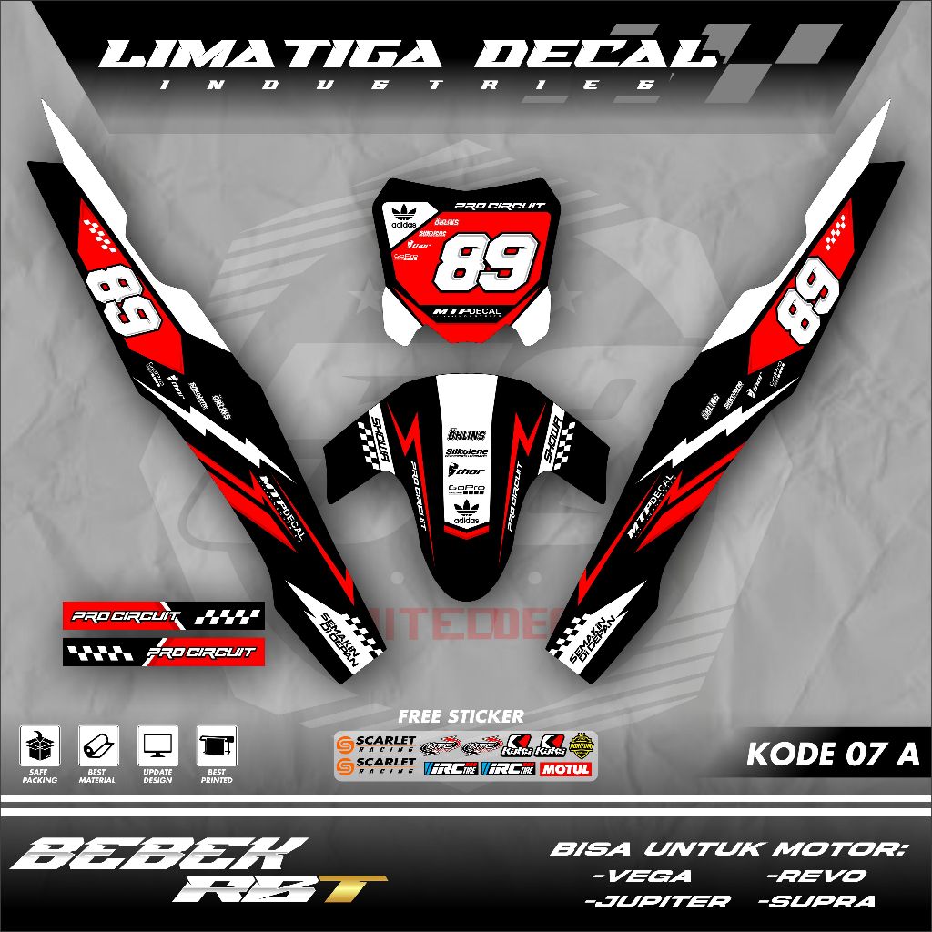 Jual LMTG Sticker RBT/GTX VEGA R NEW Stiker Striping Motor RBT Bebek ...