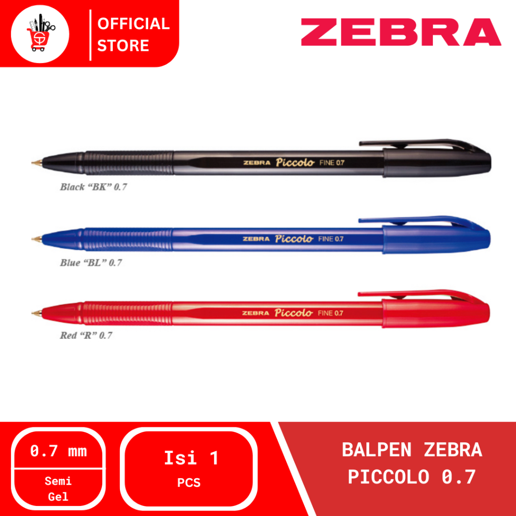 Jual Ballpoint | Pulpen | Balpen Zebra Piccolo Semi-Gel (1 PCS ...