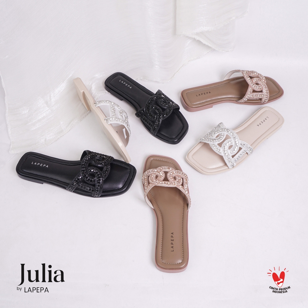 Jual LAPEPA LIVE - JULIA Sandal Flat Wanita Sendal Teplek Cewek ...