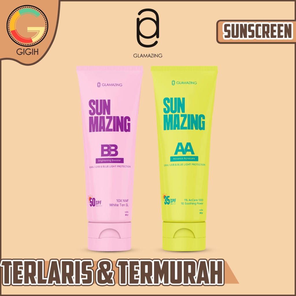 Jual GLAMAZING SUNMAZING UVA / UVB & BLUE LIGHT PROTECTION ( READY 2 ...