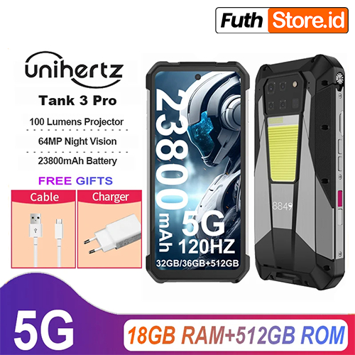 Jual Unihertz Tank 3 Pro 8849 android Rugged 5G Projector 32/36GB 512GB 23800mAh Waterproof ...