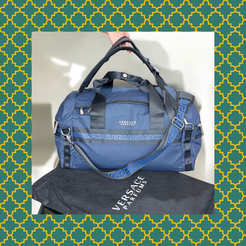 Jual Versace Blue Duffle Bag size Besar / Travel bag/Back pack Multi ...