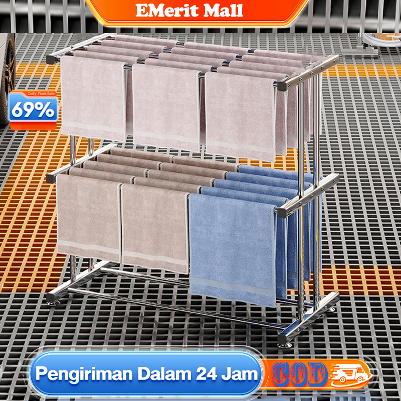 Jual Jemuran Handuk 2 Tingkat Jemuran Handuk Stainless Steel Jemuran ...