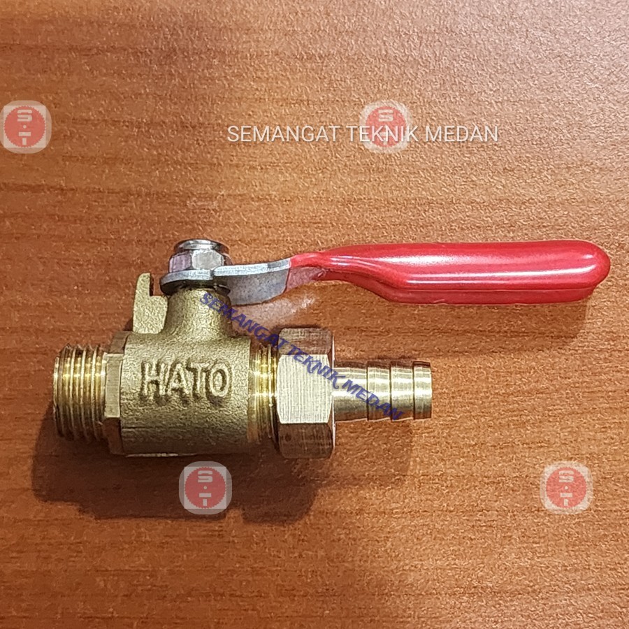 Jual KERAN KRAN ANGIN KUNINGAN STOP KOMPRESSOR KOMPRESOR DRAT 1/4" HATO ...