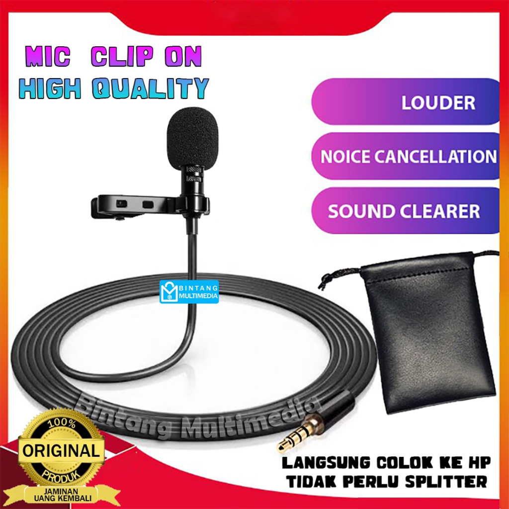 Jual TaffSTUDIO Mic HP Clip On Deluxe Lavalier Microphone Handphone ...