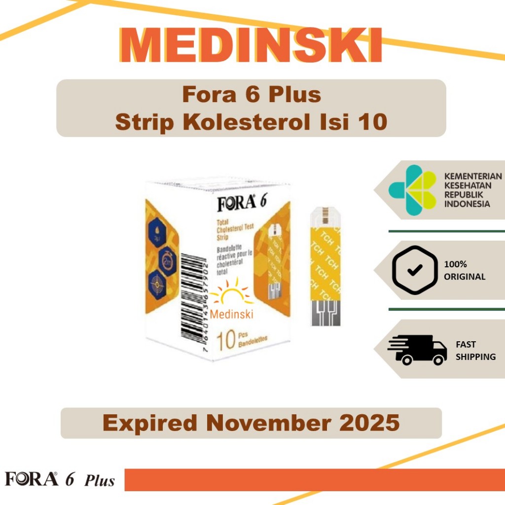 Jual Strip Kolesterol Fora 6 Isi 10 Stik Uji Tes Cek Kolestrol ...