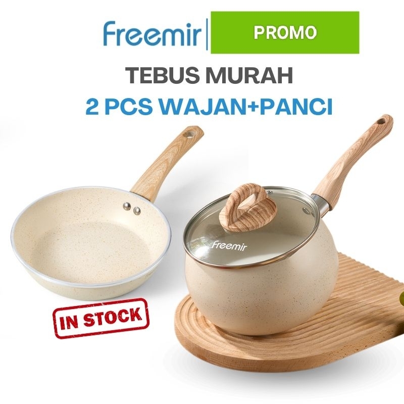 Jual freemir Combo panci susu bulat warna white granit pot bulat ...