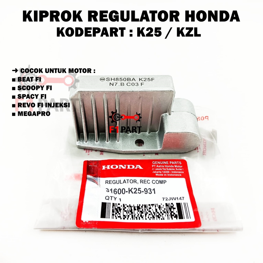 Jual Kiprok Regulator K25/KZL Honda Beat Fi Scoopy Fi Spacy Fi Revo Fi ...