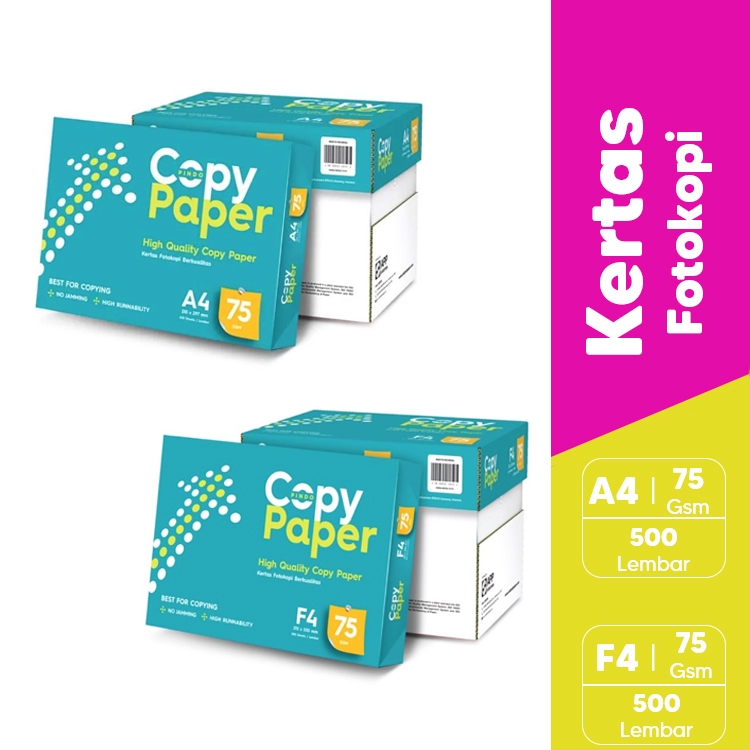 Jual Kertas HVS A4 & F4 75 Gram copy paper - 1 RIM 500 Lembar | Shopee ...