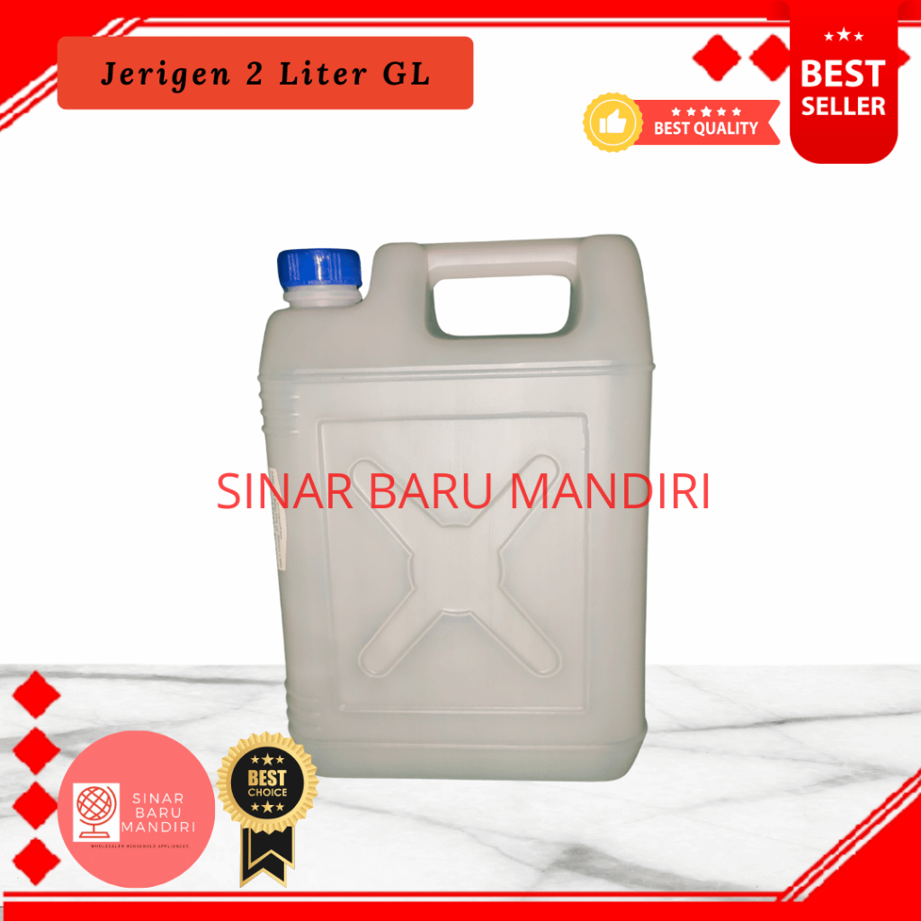 Jual Jerigen 2 liter indigo Green Leaf / Jerigen putih Food Grade ...