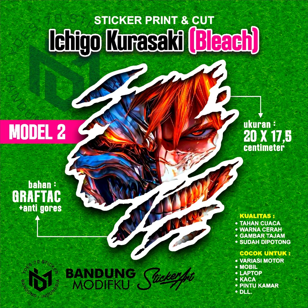Jual Stiker Tokoh Anime Viral / Ichigo Kurasaki (Bleach)-2 / Stiker ...