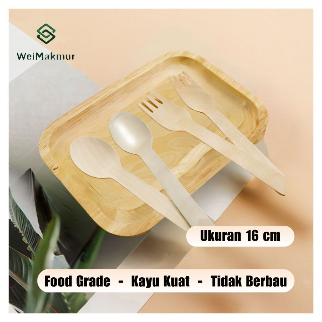 Jual Sendok Kayu / Garpu Kayu Super Premium Food Grade Wooden Cutlery ...