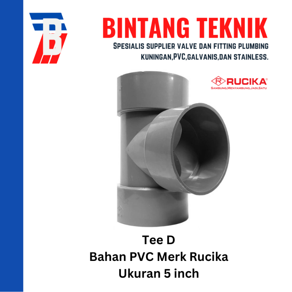 Jual Tee 5" inch PVC Rucika D (Tipis) | Shopee Indonesia