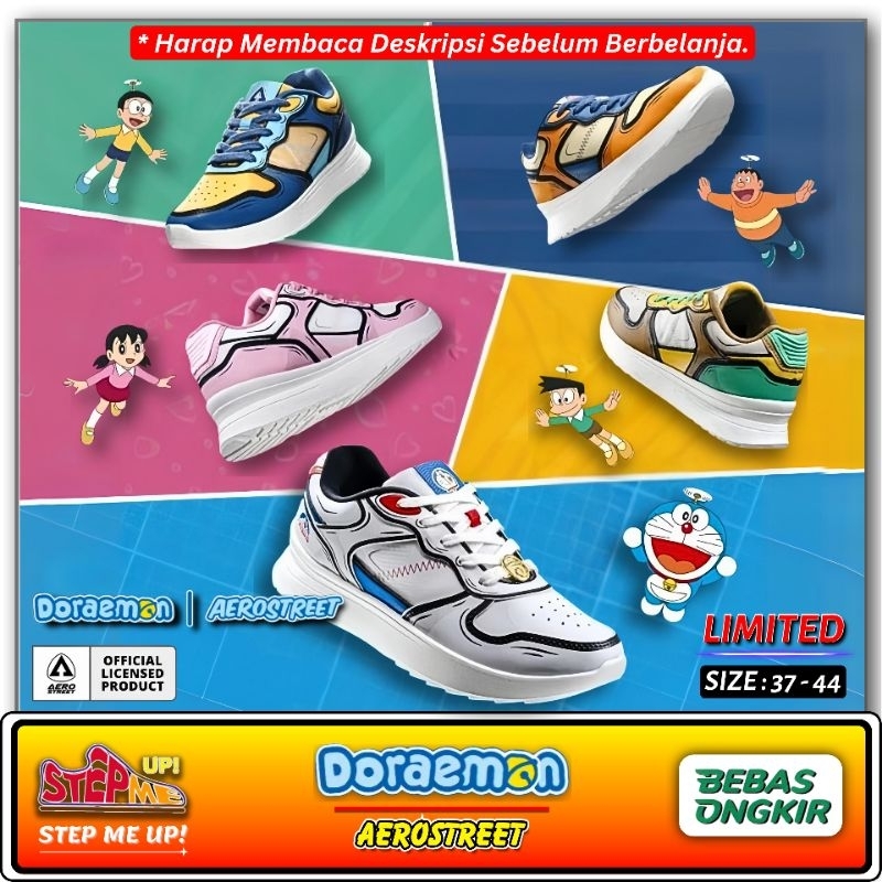 Jual Aerostreet x Doraemon - Sepatu Sneakers Casual Official licensed ...