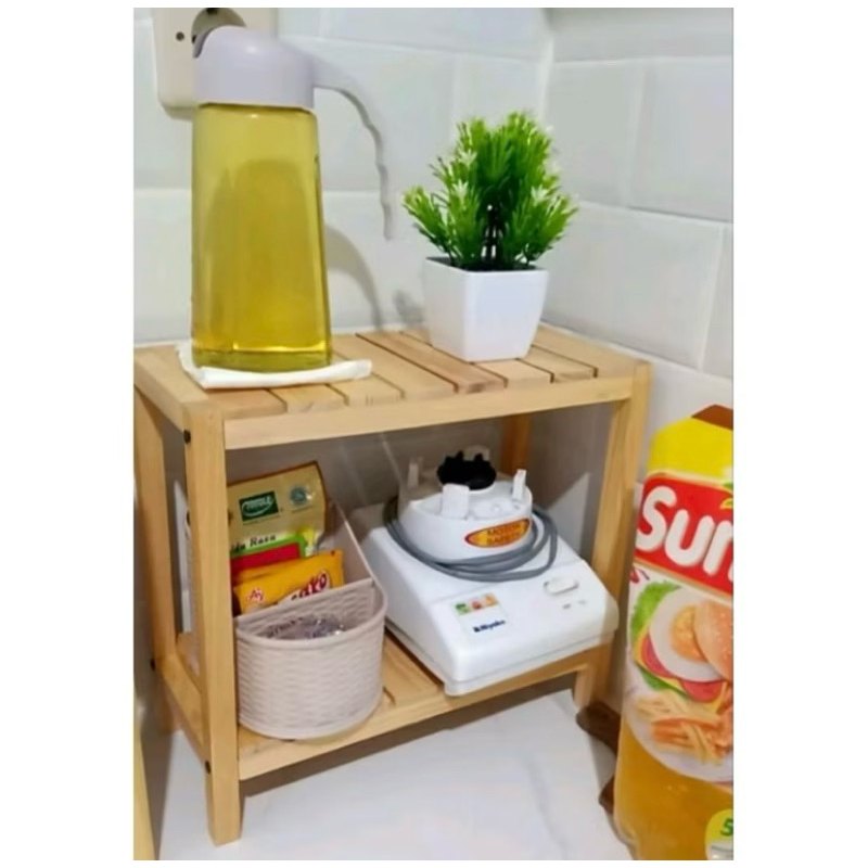 Jual Rak dapur estetik susun 2 / rak botol minyak tempat toples bumbu ...