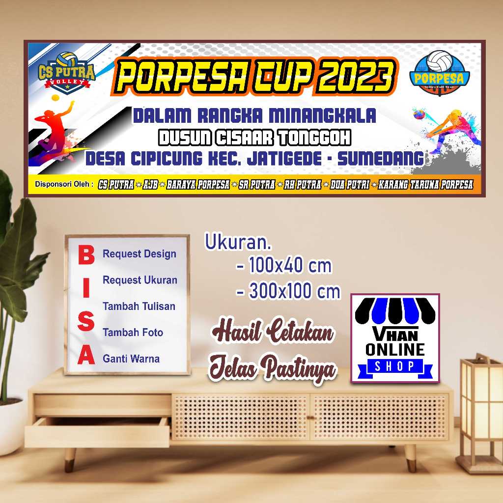 Jual Cetak Spanduk Banner Turnament Volly Bagus Keren | Shopee Indonesia