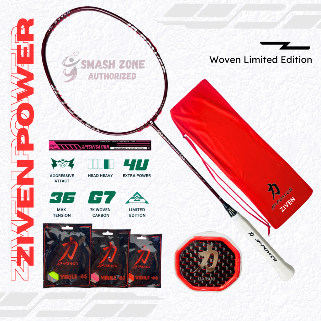 Jual Raket Badminton JP POWER Ziven Power Woven Limited Edition ...