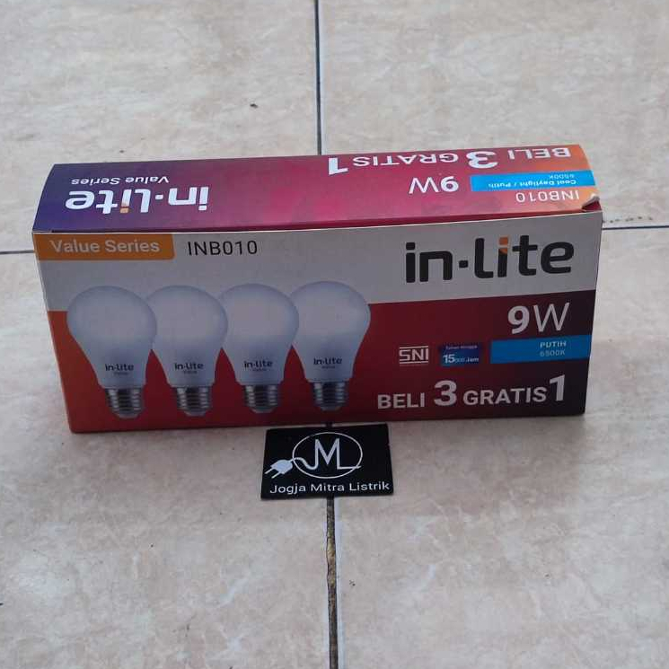 Jual INB010 LAMPU LED BULB PAKET 9W VALUE INLITE - PUTIH | Shopee Indonesia